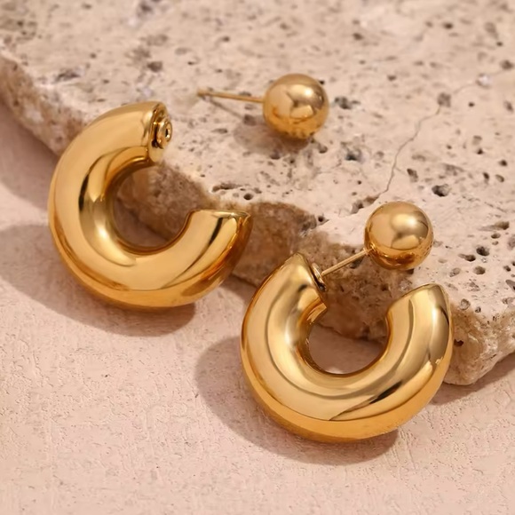 Anthropologie | Jewelry | Anthro Reverse Hoop Earrings | Poshmark